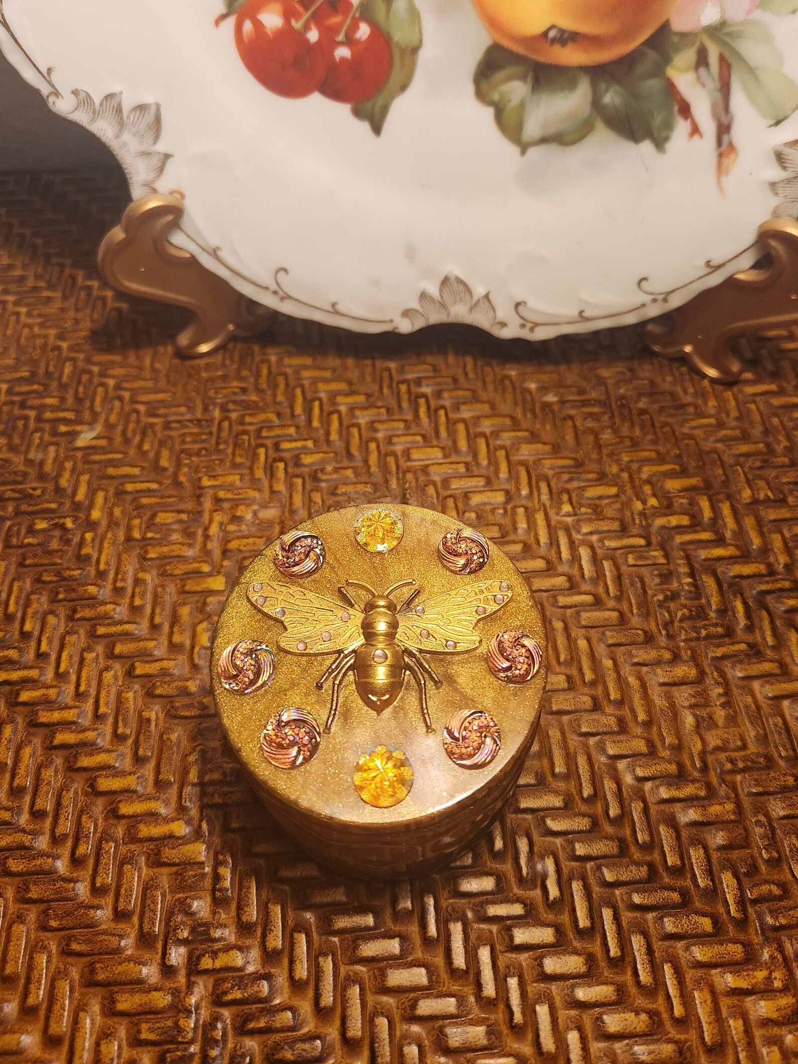 Gold & Crystal Bee Jewelry Box Elegant Trinket Holder - Etsy