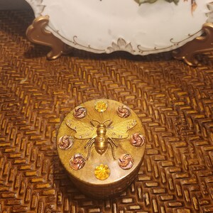 Gold & Crystal Bee Jewelry Box Elegant Trinket Holder - Etsy