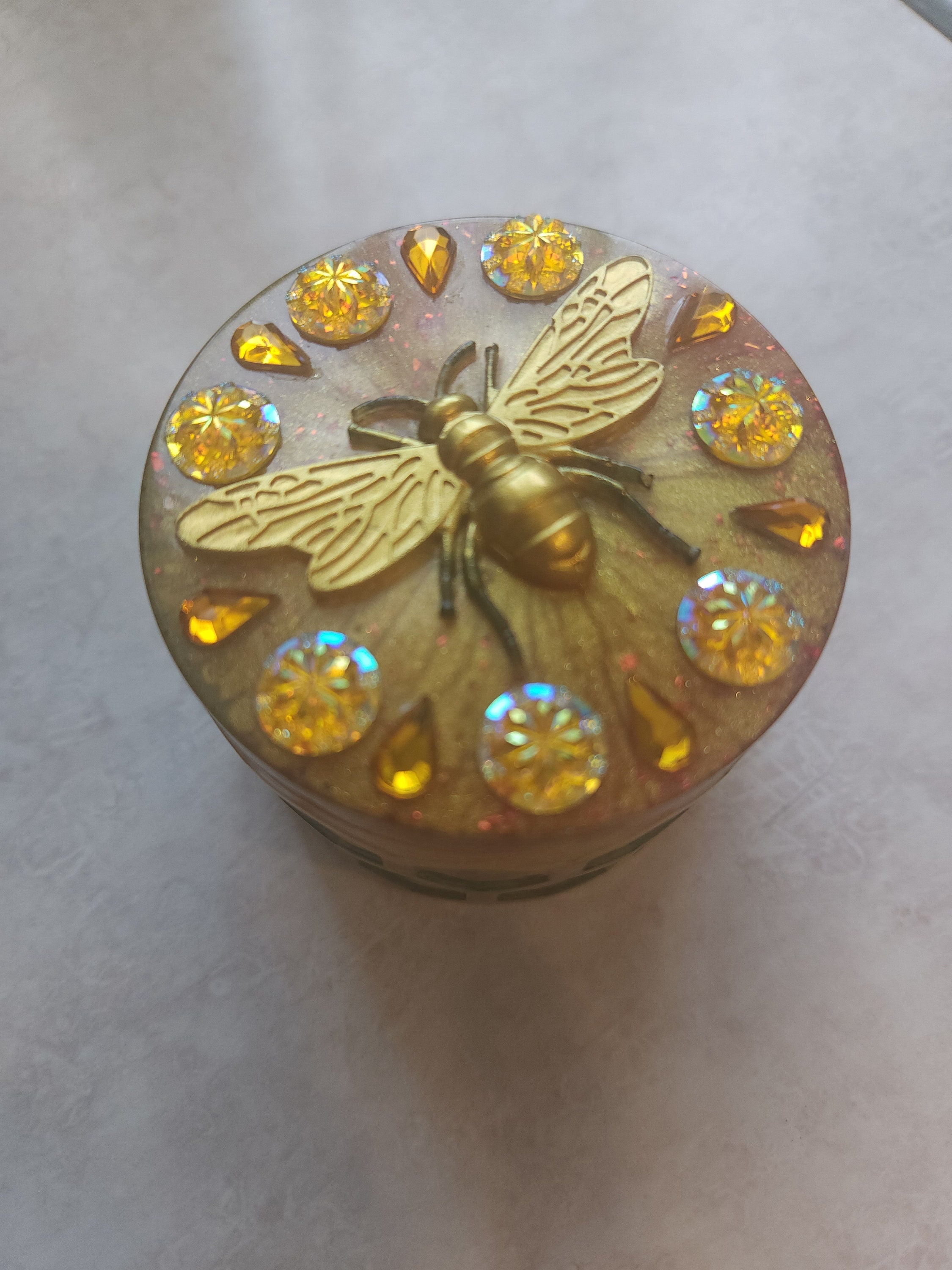Gold & Crystal Bee Jewelry Box Elegant Trinket Holder - Etsy