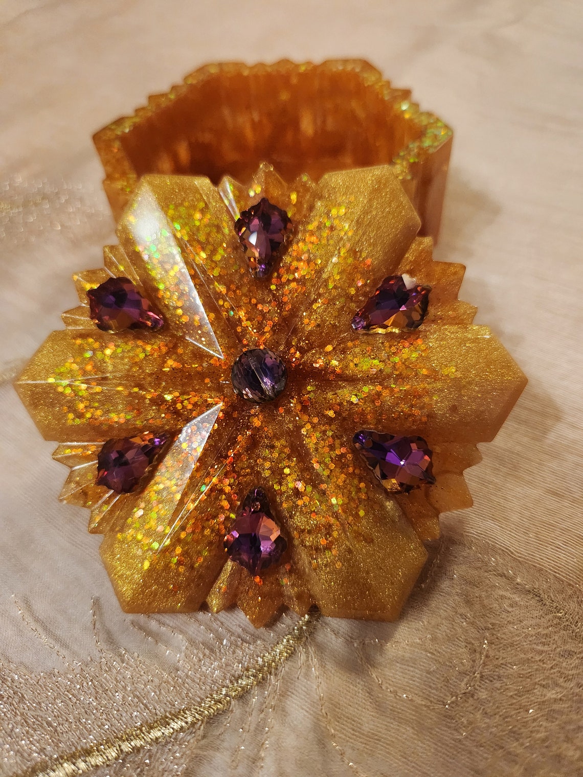 A Golden Mango and Purple Jewelry Treasure Box - Etsy