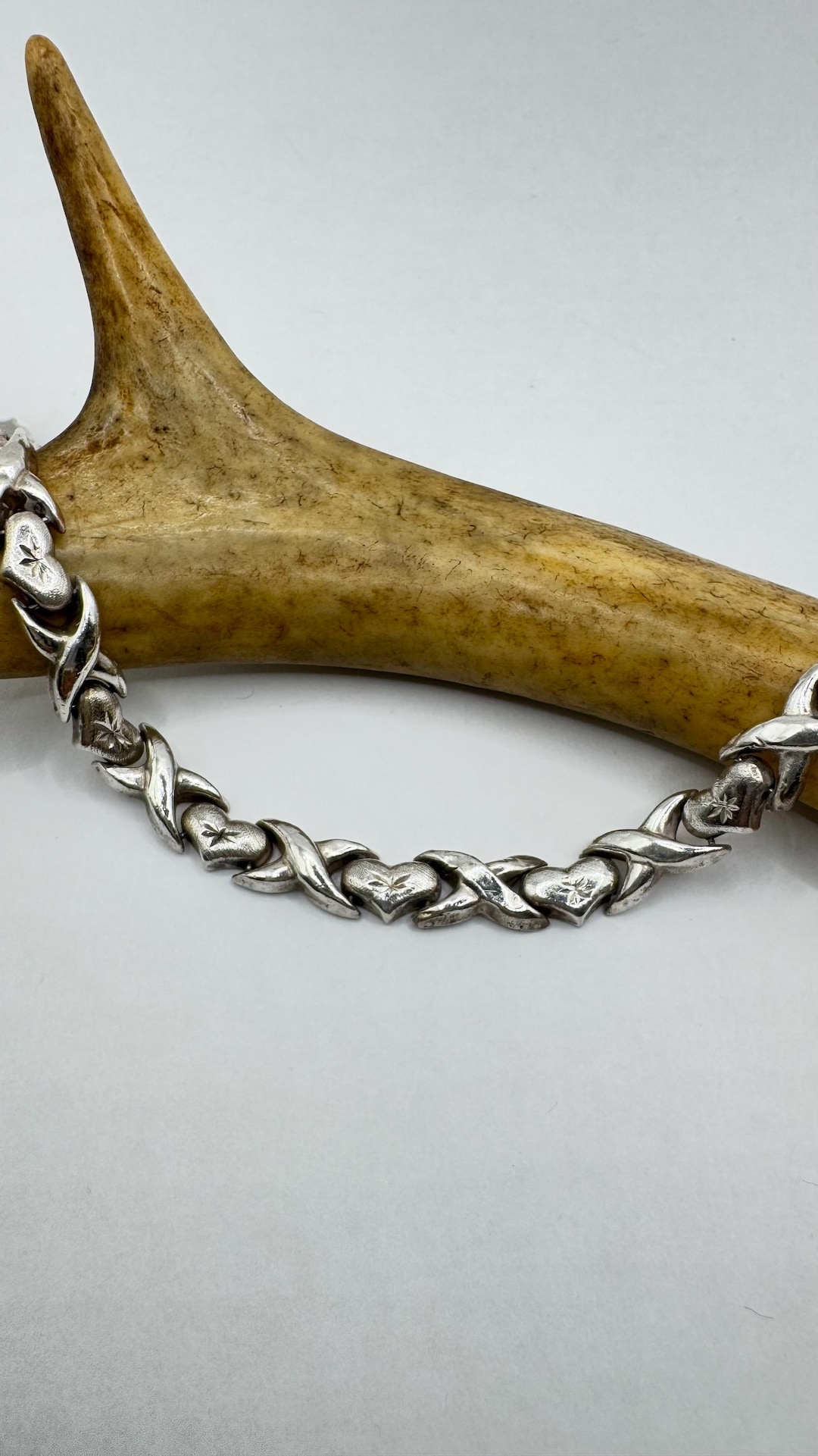 Vintage XO Heart Tennis Bracelet Infinity Hugs and Kisses 925 Sterling ...