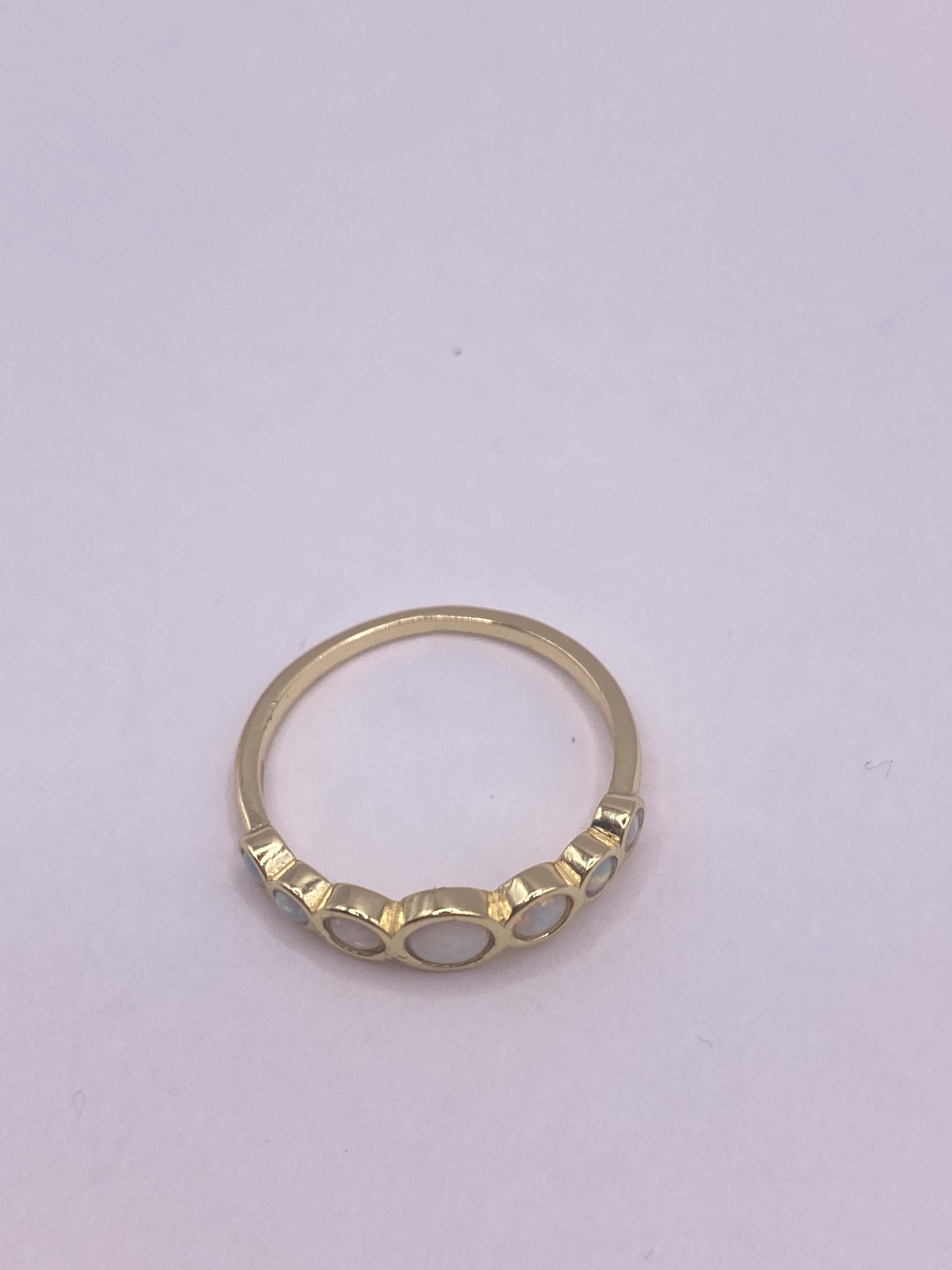 Vintage Fire Opal Stacking Promise Ring 925 Sterling Silver Band ...