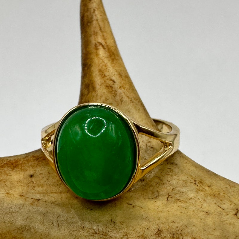 Vintage Jade Cocktail Ring - Etsy UK