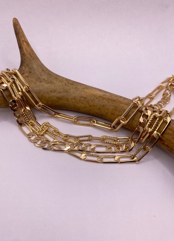 Vintage Look Gold Chain Stacking Layered Bracelets An… - Gem