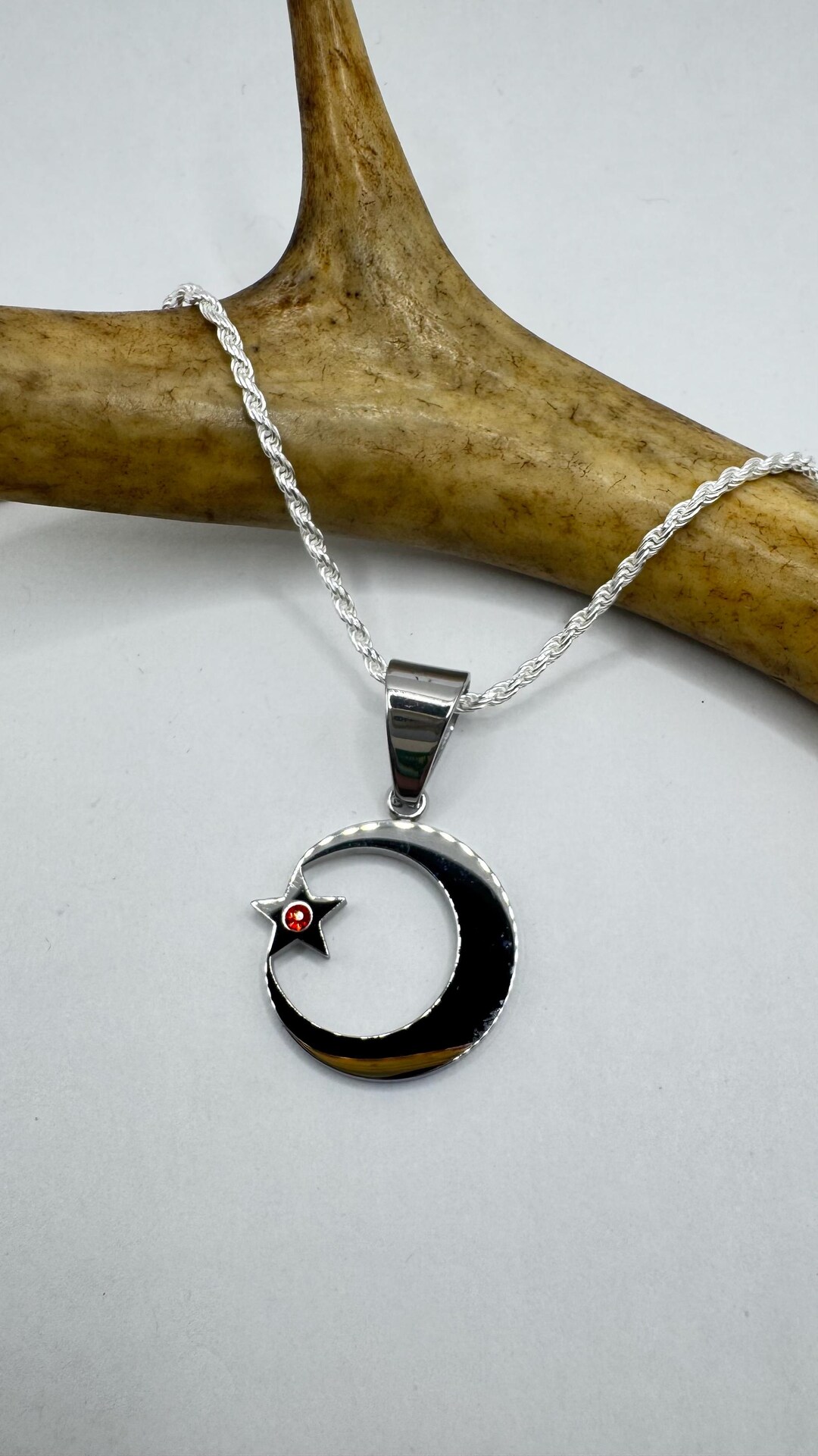 Vintage Silver Nation of Islam Muslim Moon Crescent Necklace - Etsy