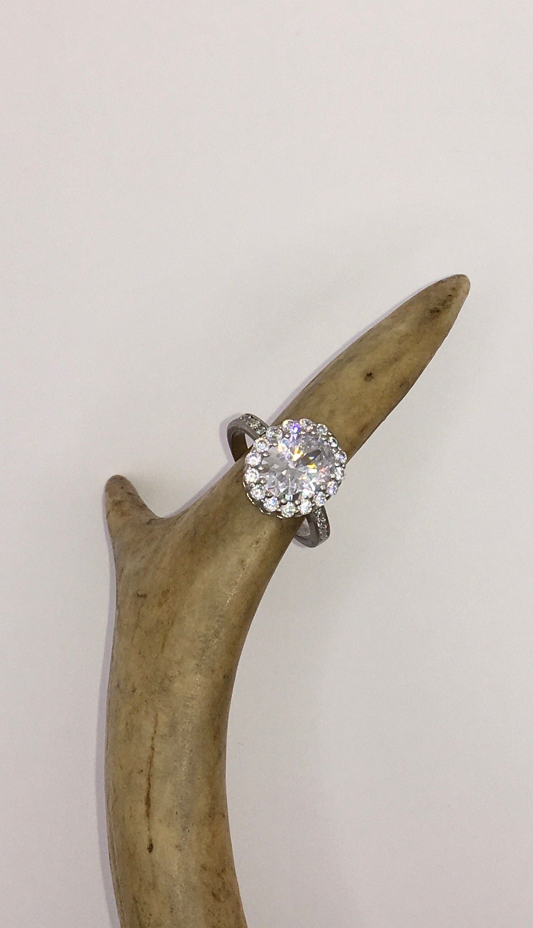 Vintage Crystal Stacking Eternity Promise Ring Wedding Band 925 ...