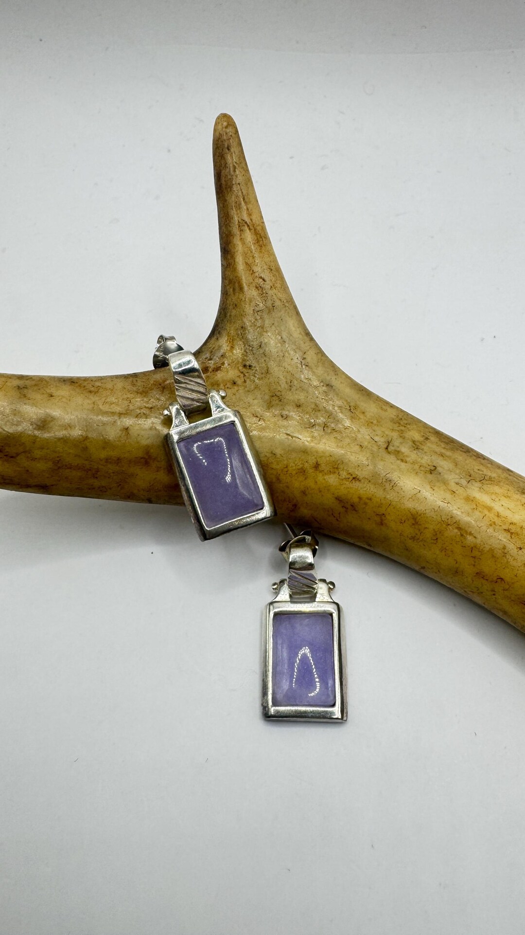 Vintage Silver Jade Earrings | Lavender Purple Fun Jade Small Dangle ...