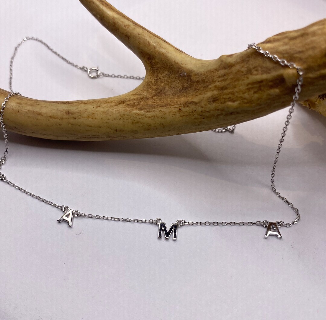 Minimalist Mama Necklace - Sterling Silver, Delicate Adjustable Chain ...