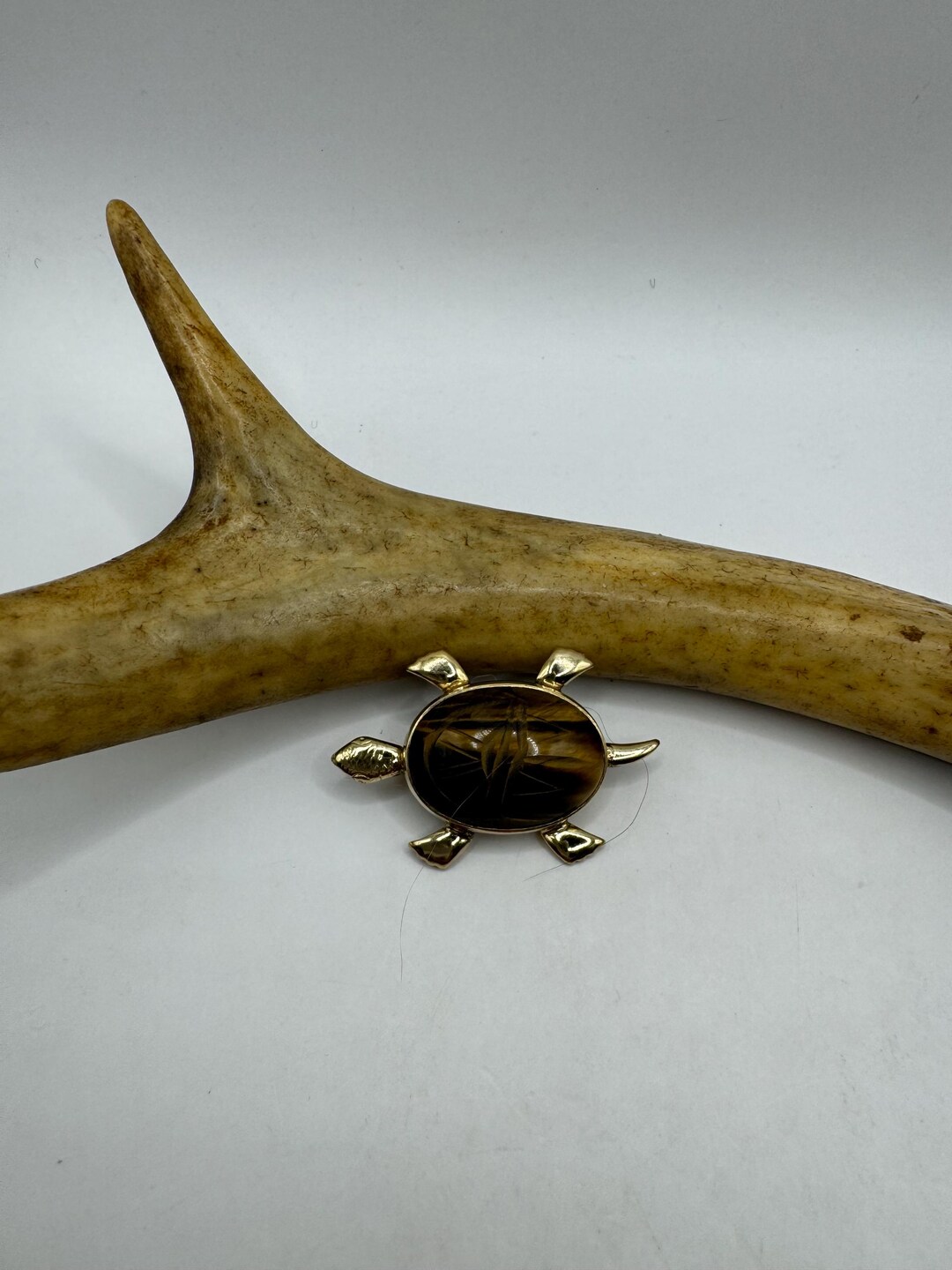 Vintage Tigers Eye Scarab Brooch Pin - 14K Gold Filled - Etsy