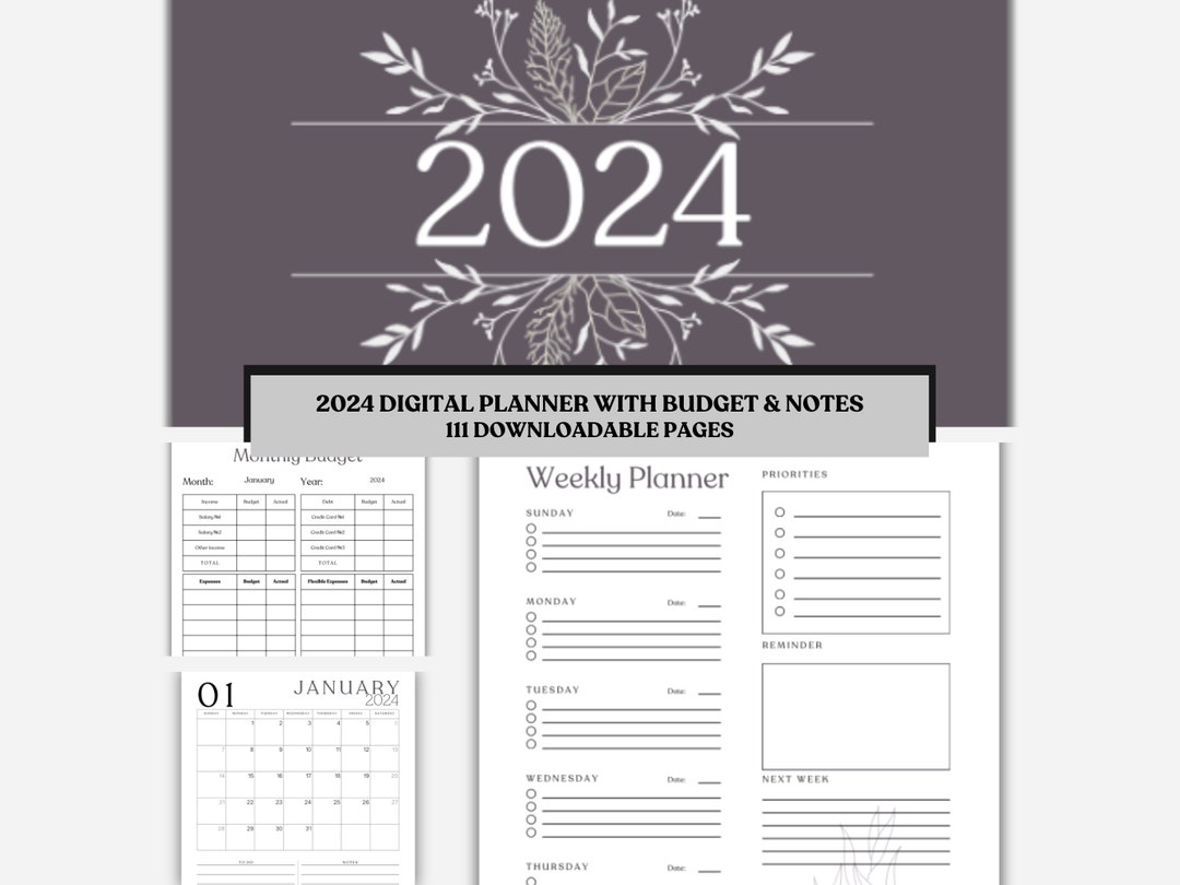 2024 Monthly/weekly Planner With Monthly Budget and Notes - Etsy