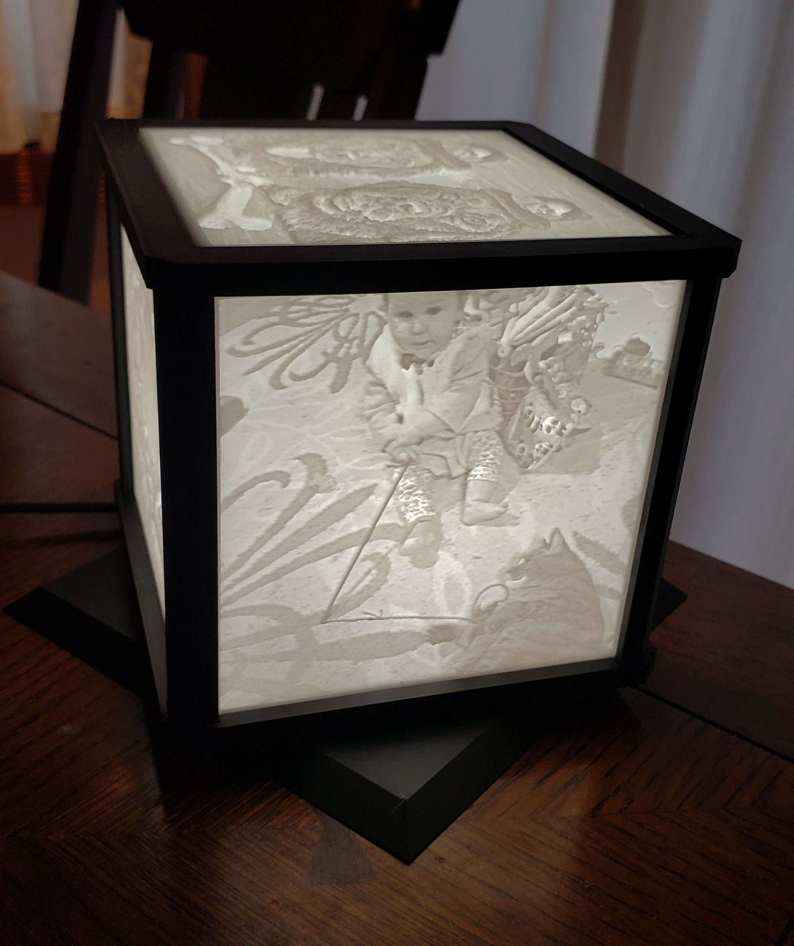 Personalized 5 Photo Rotating Lithophane Light Box - Etsy