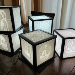 Personalized 5 Photo Rotating Lithophane Light Box - Etsy