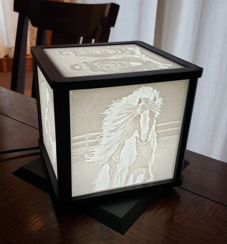 Personalized 5 Photo Rotating Lithophane Light Box - Etsy