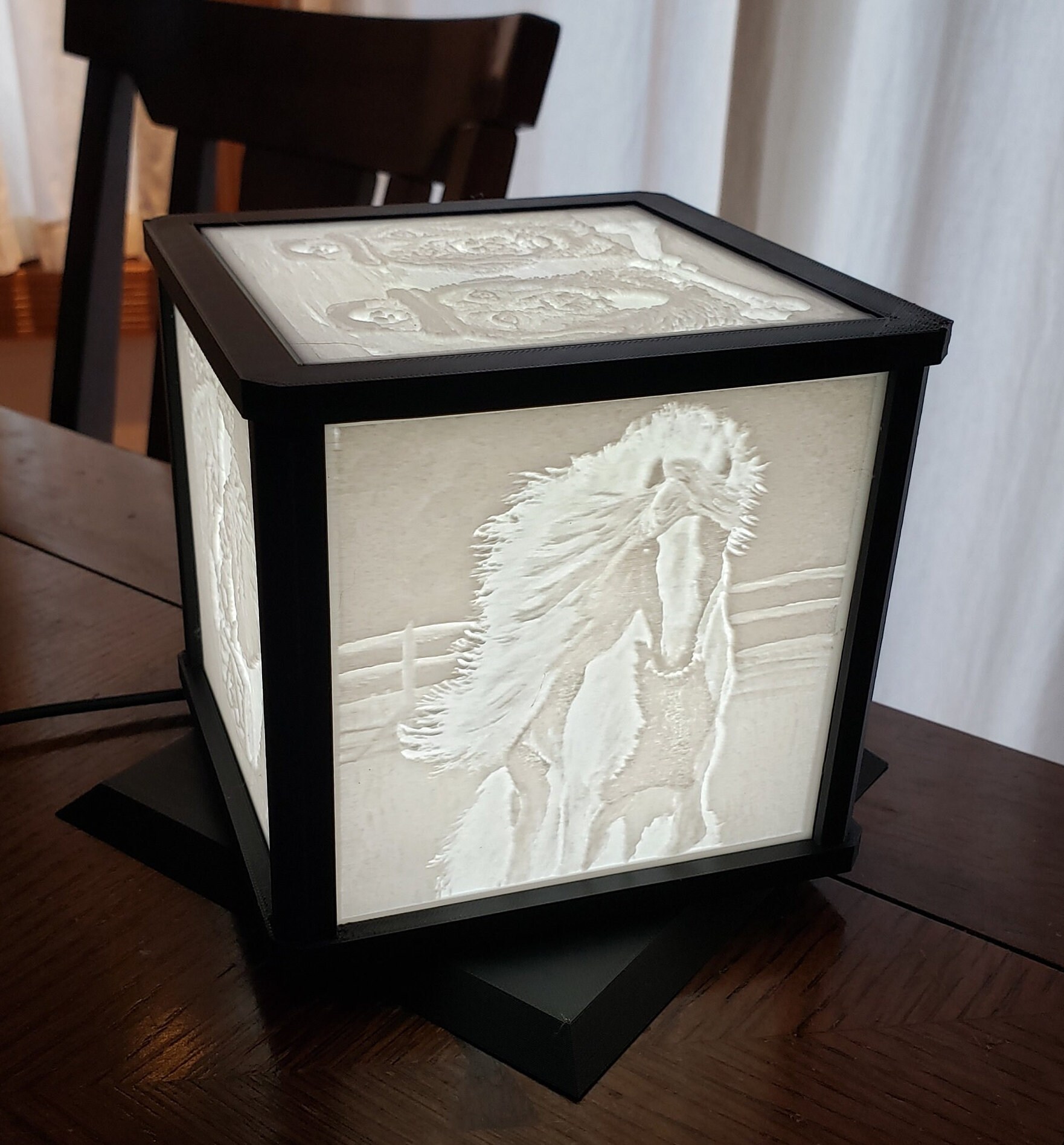 Personalized 5 Photo Rotating Lithophane Light Box - Etsy