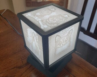 Personalized 5 Photo Rotating Lithophane Light Box - Etsy