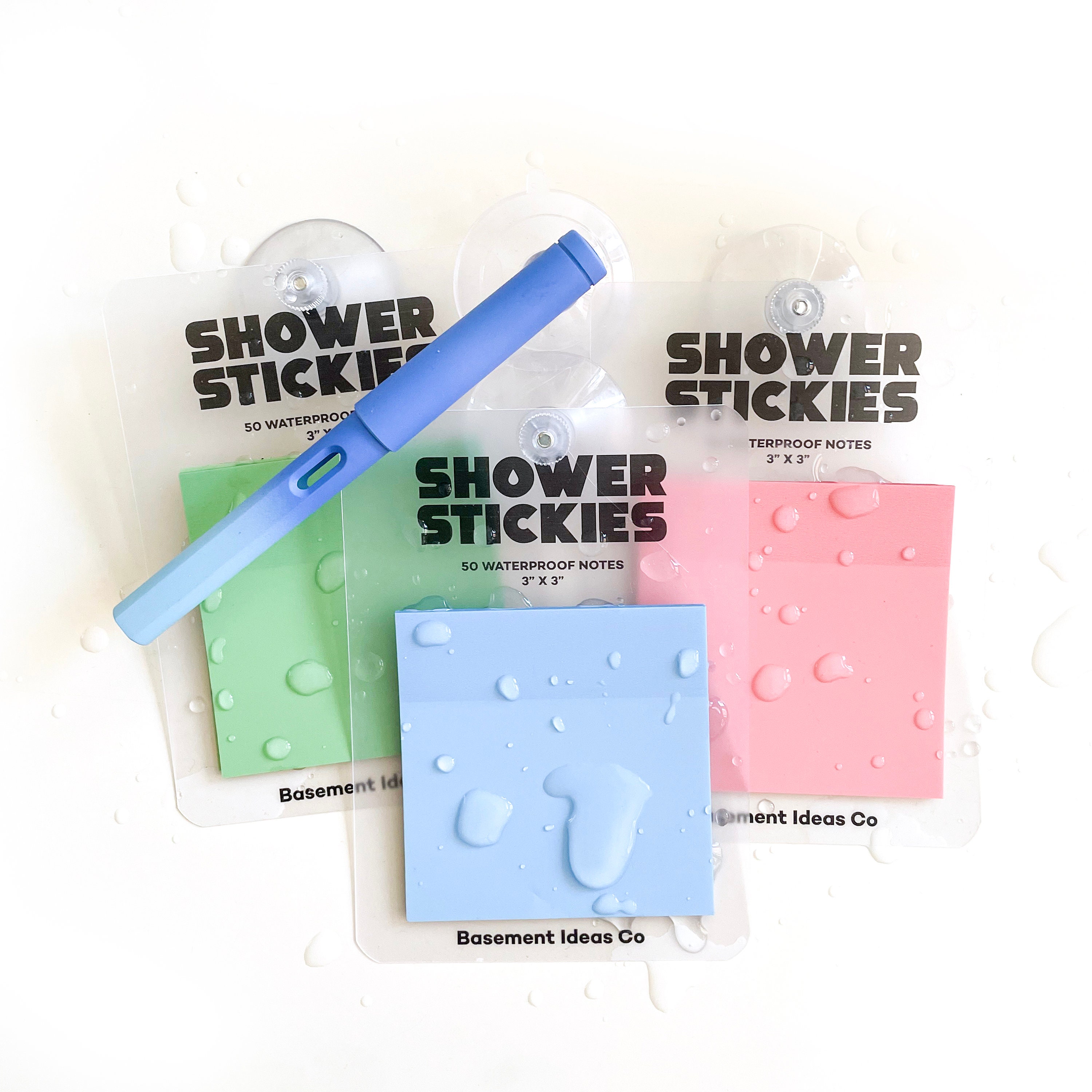 Shower Stickies: 50-pack Waterproof Notes With Suction Cup Pencil ...