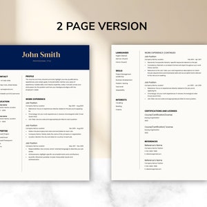 Ats-friendly Professional Resume CV Template for Word & Mac Pages ...