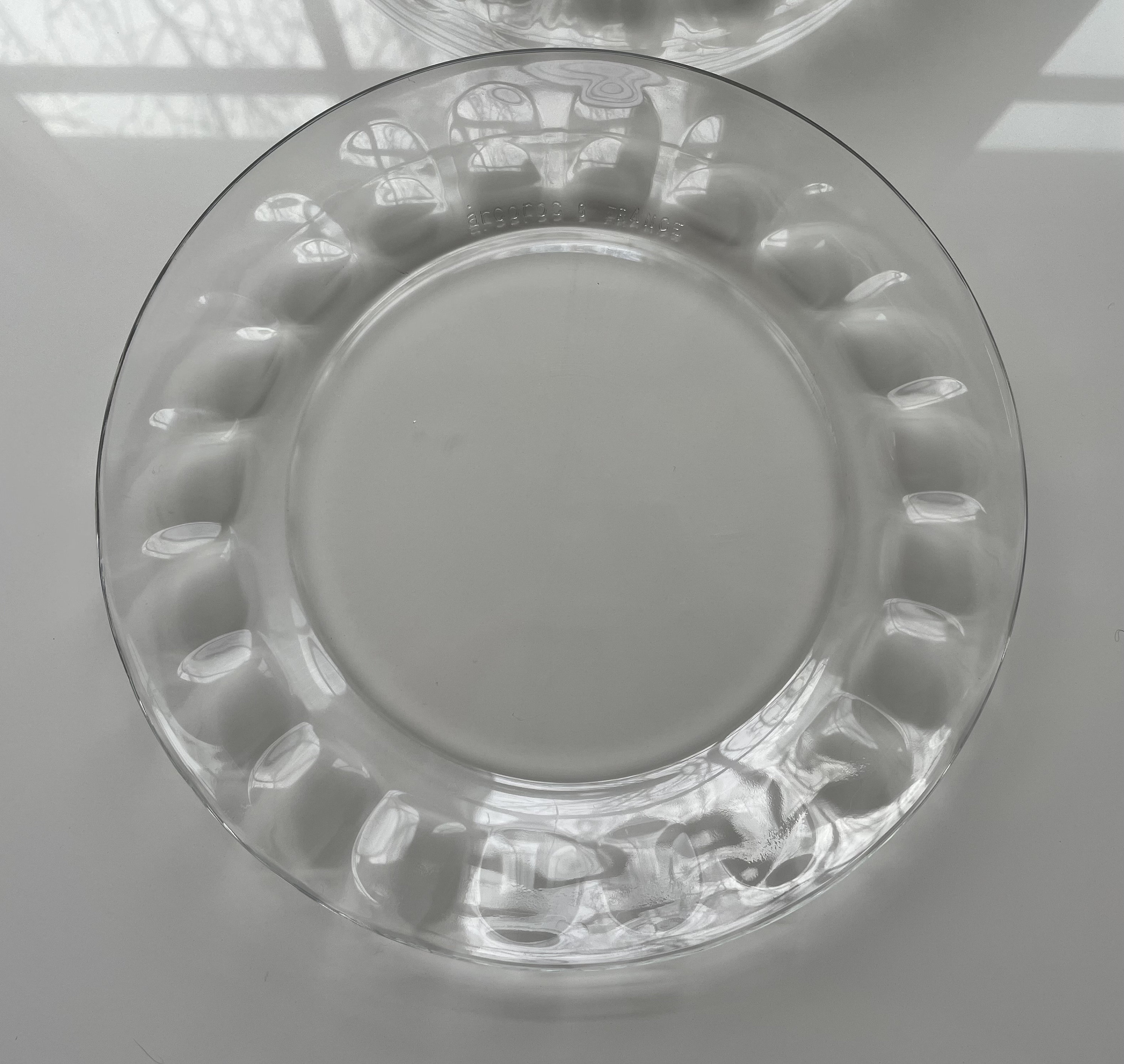Arcoroc FRANCE Clear Glass Salad Dessert Plates With Thumbprint Edge - Etsy