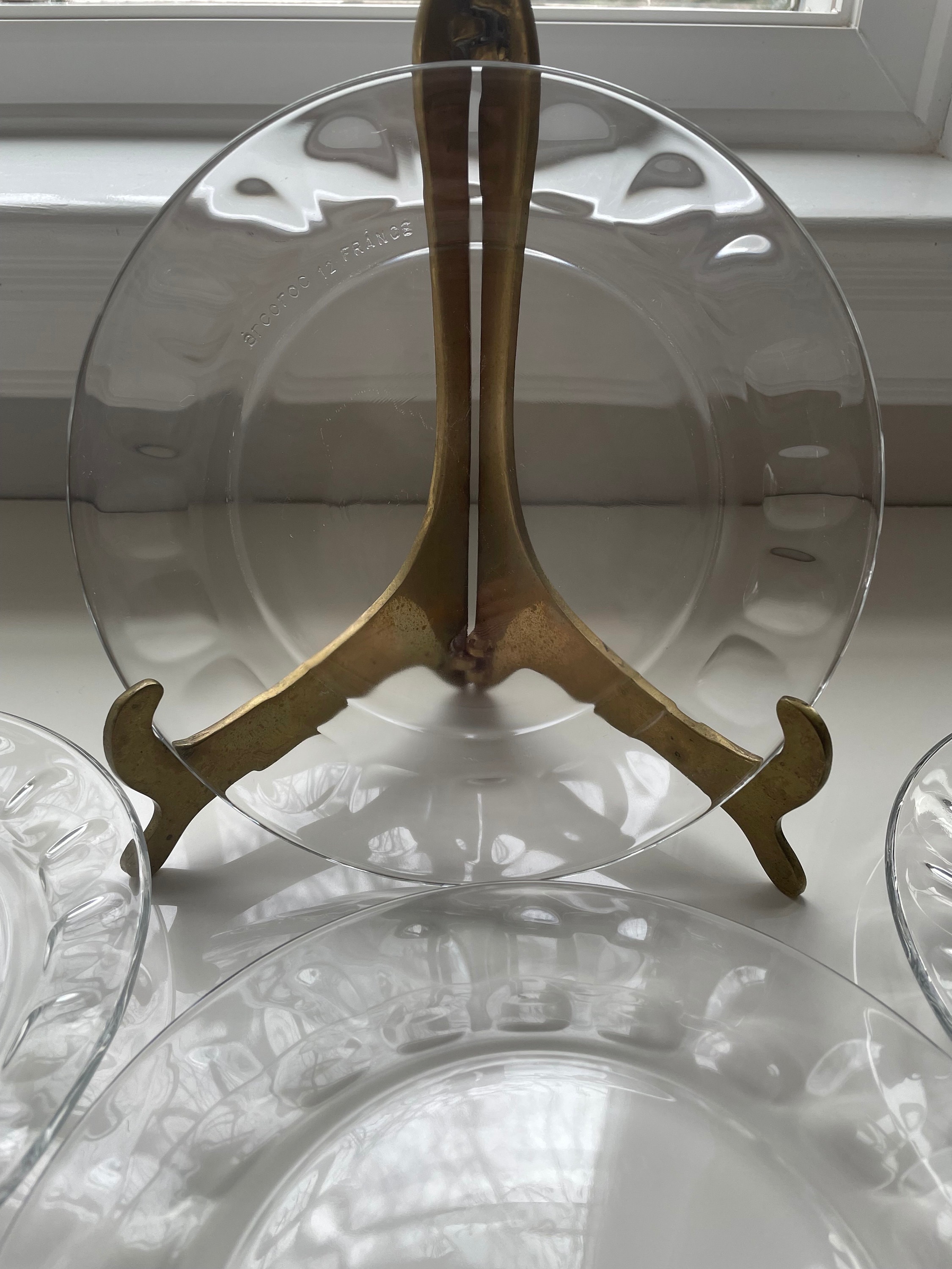 Arcoroc FRANCE Clear Glass Salad Dessert Plates With Thumbprint Edge - Etsy