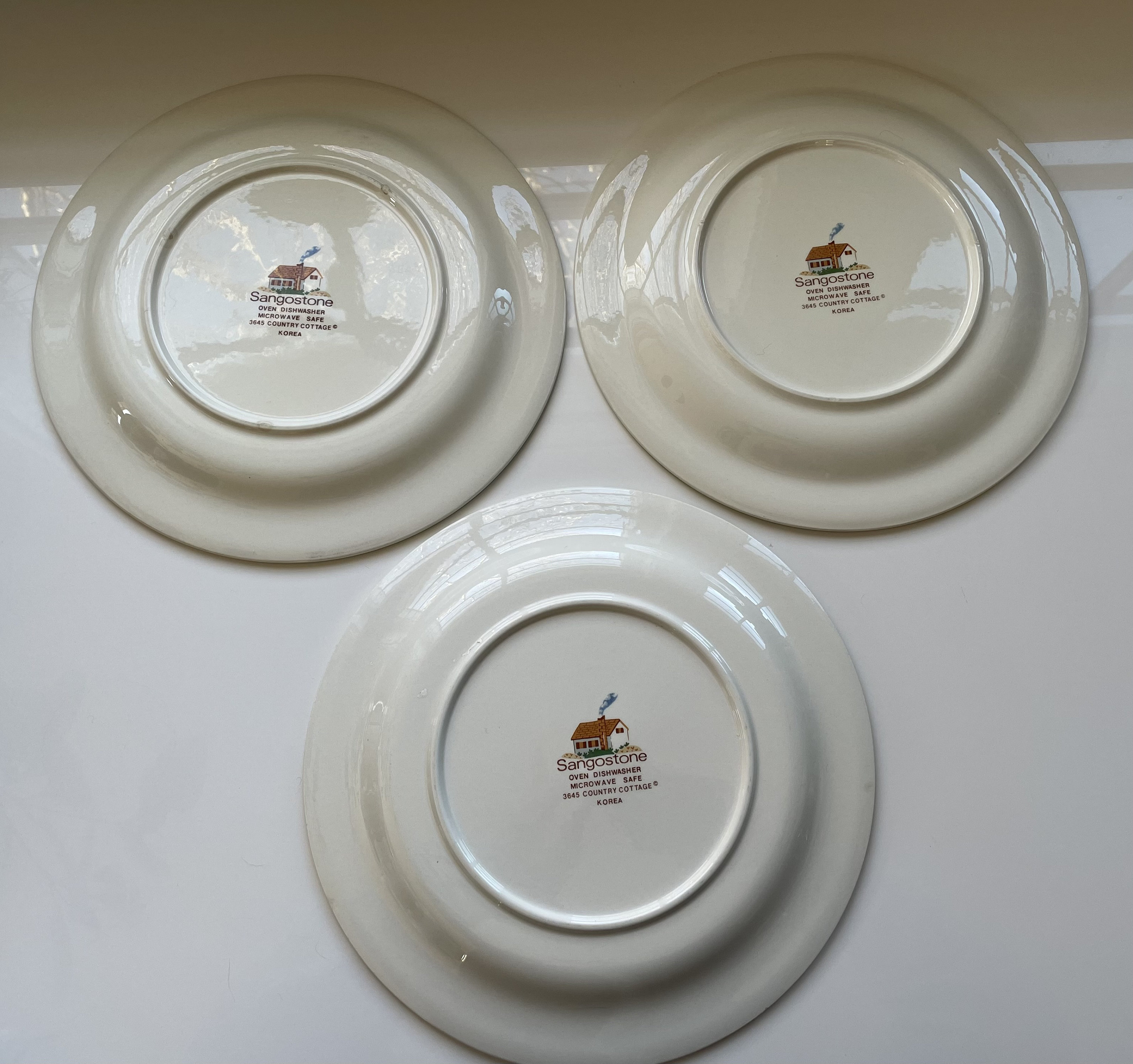 Sangostone Country Cottage Dinner Plates Set of 3 Made in Korea - Etsy