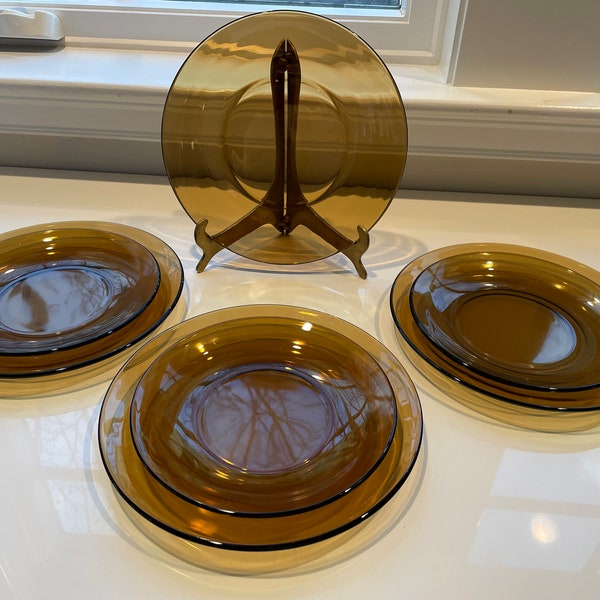 Amber Glass Plates - Etsy