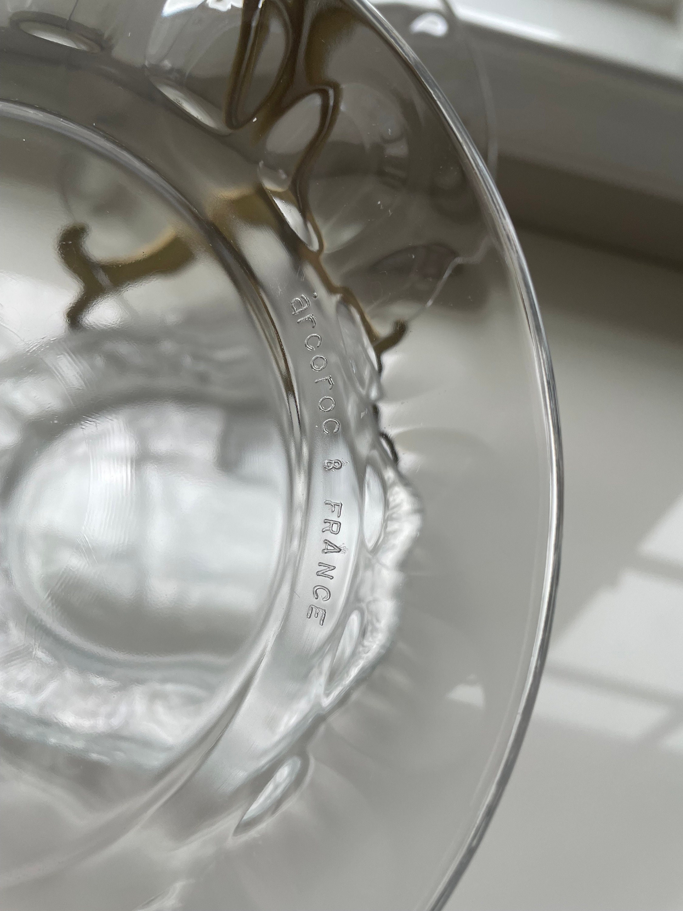 Arcoroc FRANCE Clear Glass Salad Dessert Plates With Thumbprint Edge - Etsy