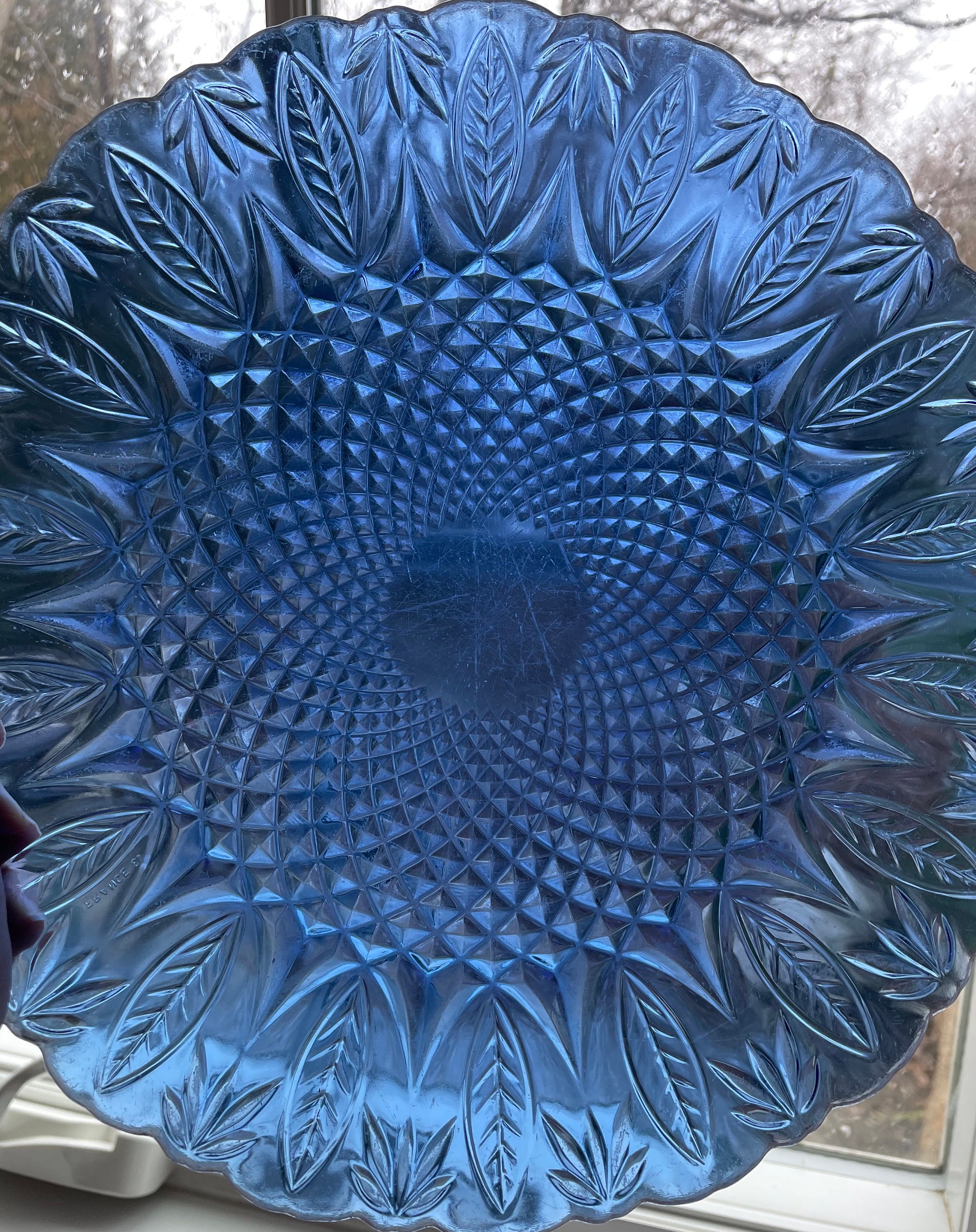 Avon Royal Sapphire Cobalt Blue Glass Made in France Dinner and Salad ...