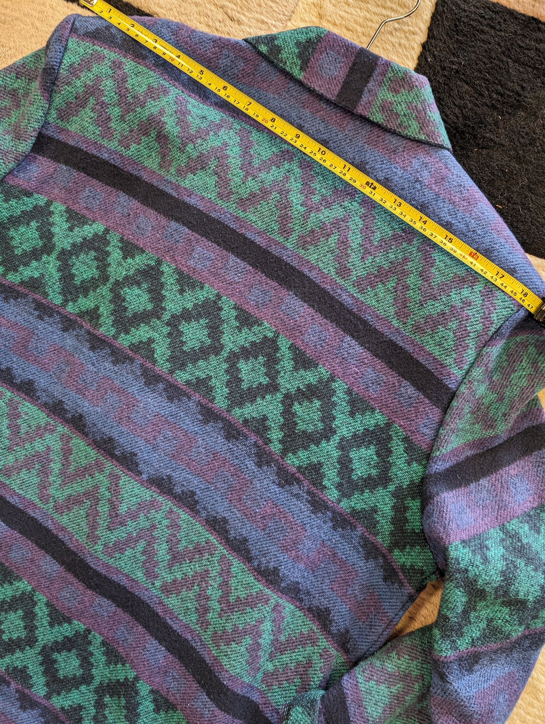 Vintage USA Made Ladies Oversized Aztec Motif Blazer Jacket Size Large ...