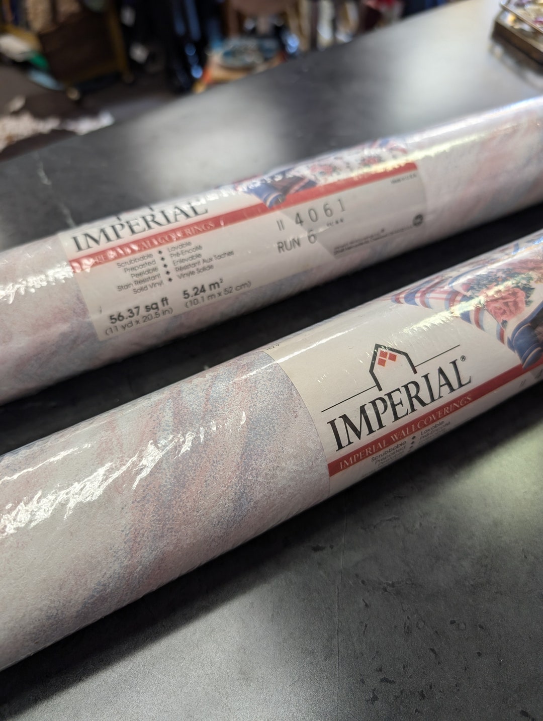 Imperial Wallcoverings USA Made 90s Splash Print Watercolor Two Lot 2 ...