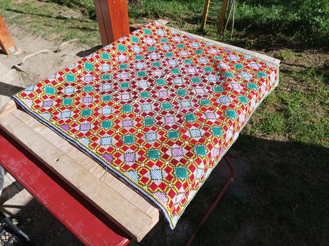 Hungarian Hand Cross Stitch Table Cover, Wall Decoration, Hungary Folk ...