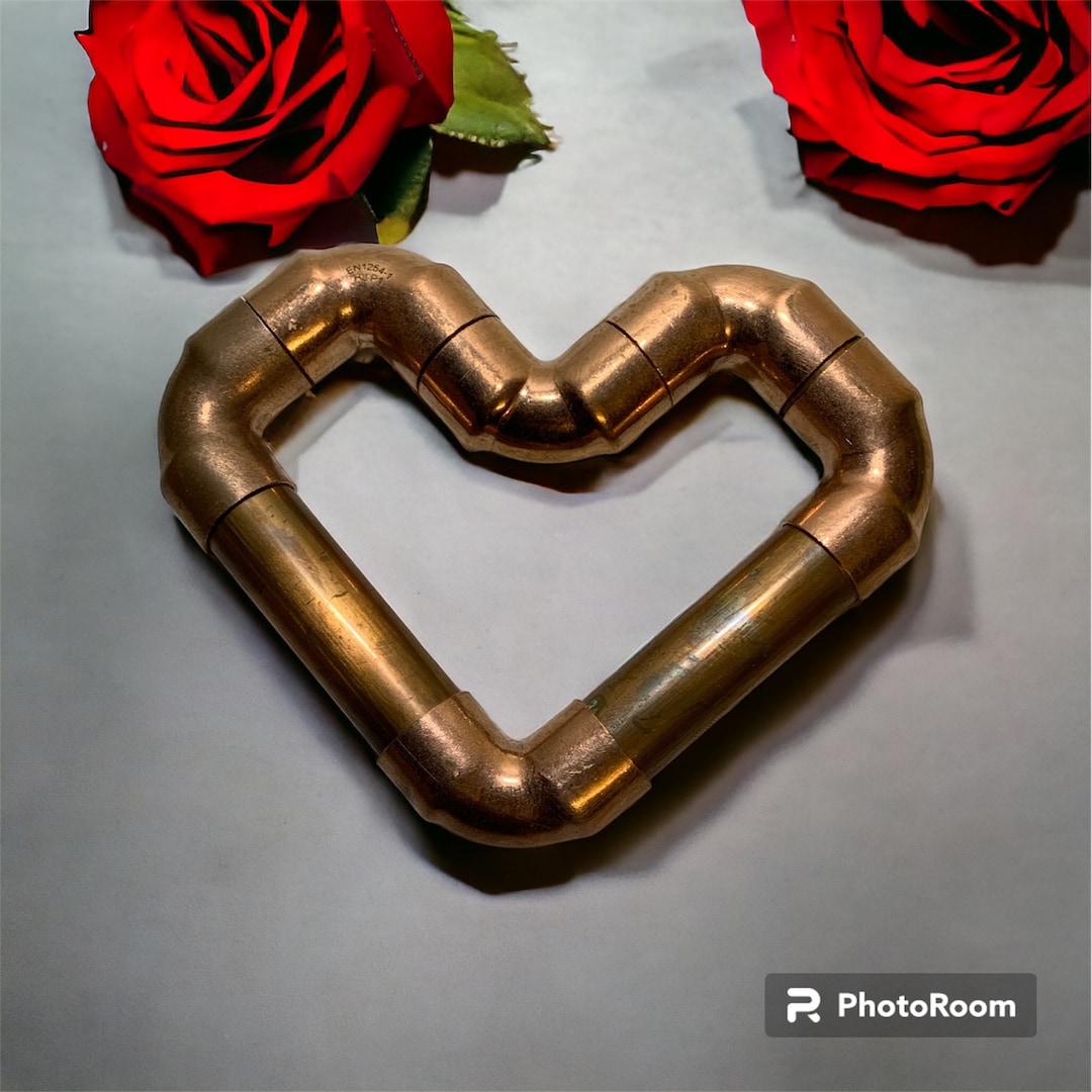 Copper Pipe Love Heart Small - Etsy