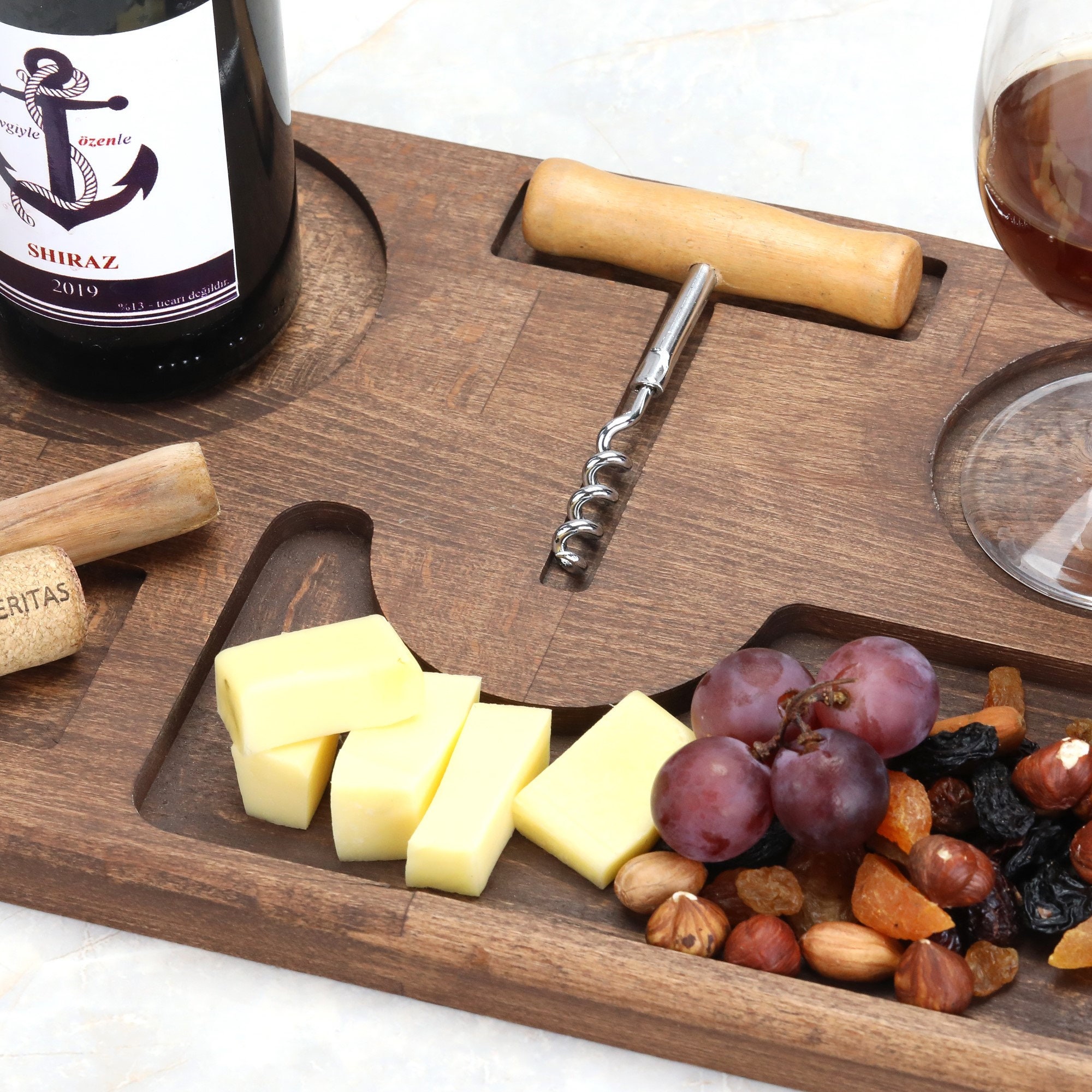 Wooden Wine Tray, Wooden Presentation Tray, Handcrafted Serving Platter ...