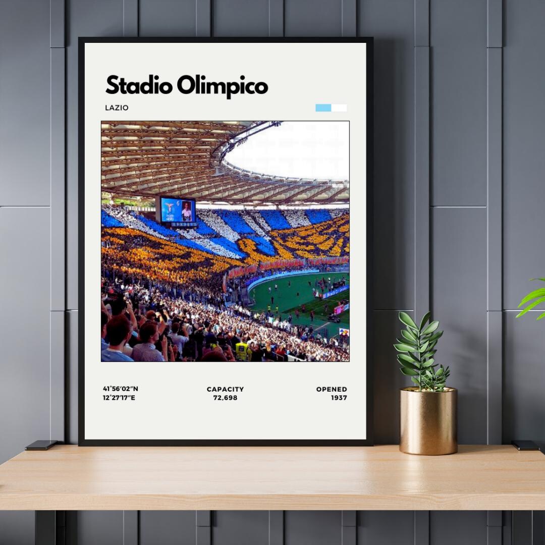 Stadio Olimpico Lazio Print: Rome Football Stadium Art (digital ...