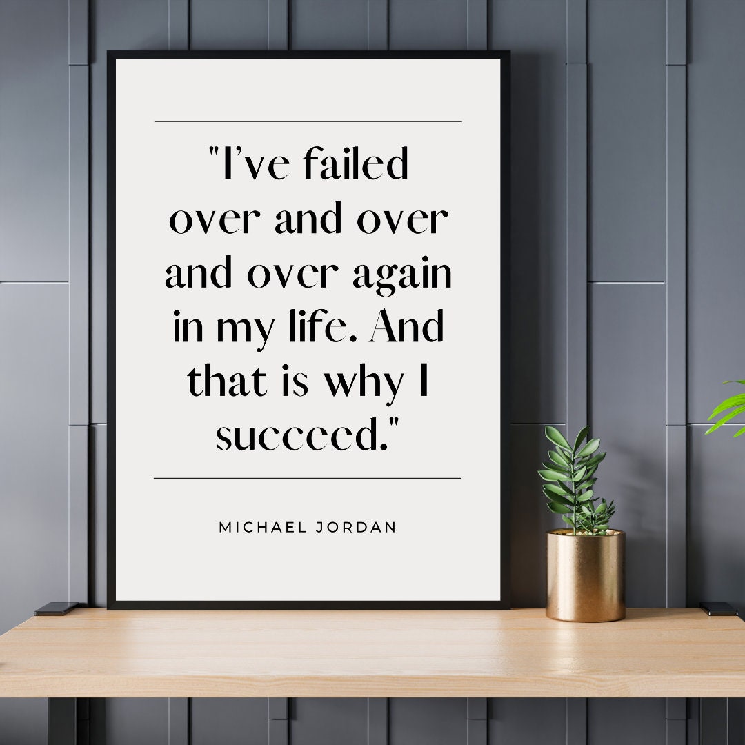 Michael Jordan Quote, Failure Leads to Success - Motivational Wall Art ...
