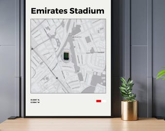 Emirates Stadium Arsenal Poster Map - Etsy