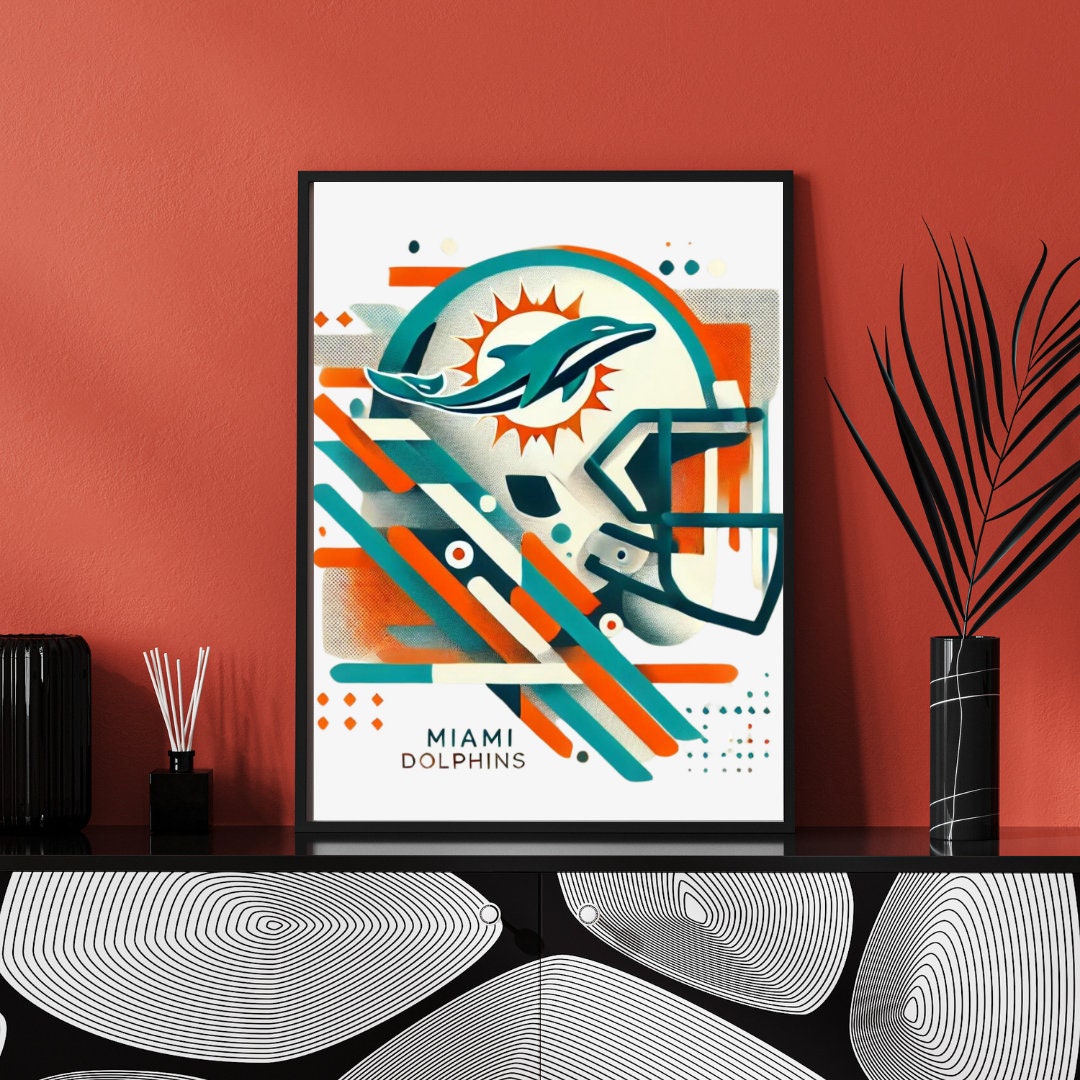 Multiple Miami Dolphins Digital Prints Bold and Vibrant Sports Art ...