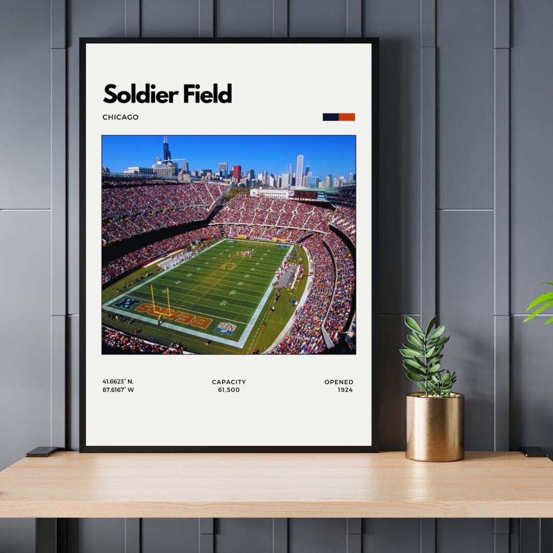 Soldier Field Digital Print – Home of the Chicago Bears, NFL Stadium ...
