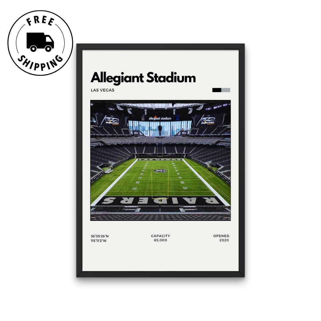 Allegiant Stadium Poster - Home of Las Vegas Raiders. NFL Stadium Wall ...
