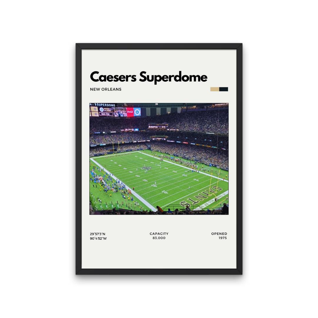 Caesars Superdome Poster - Home of New Orleans Saints. NFL Stadium Wall ...