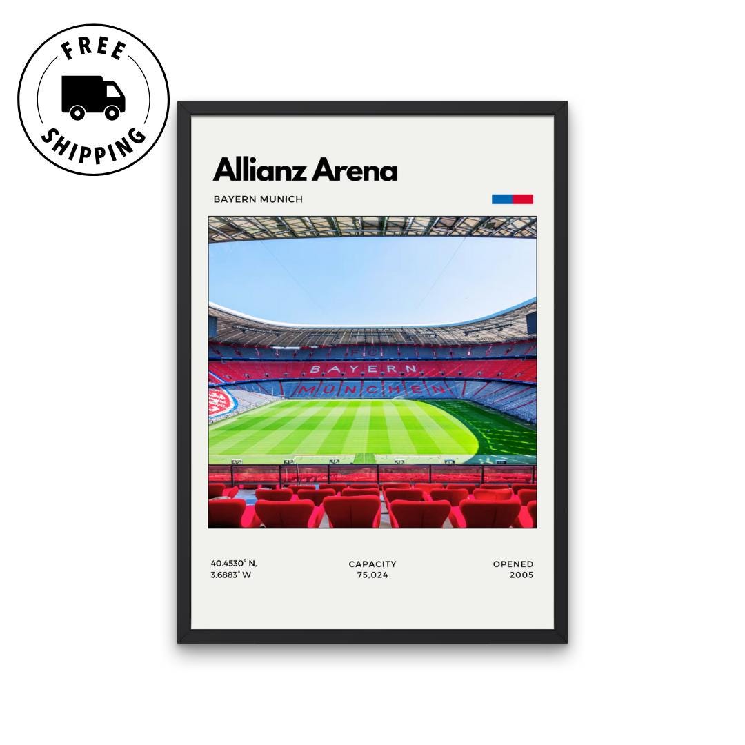 Allianz Arena Poster - Home of Bayern Munich, Digital Print, Game Room ...