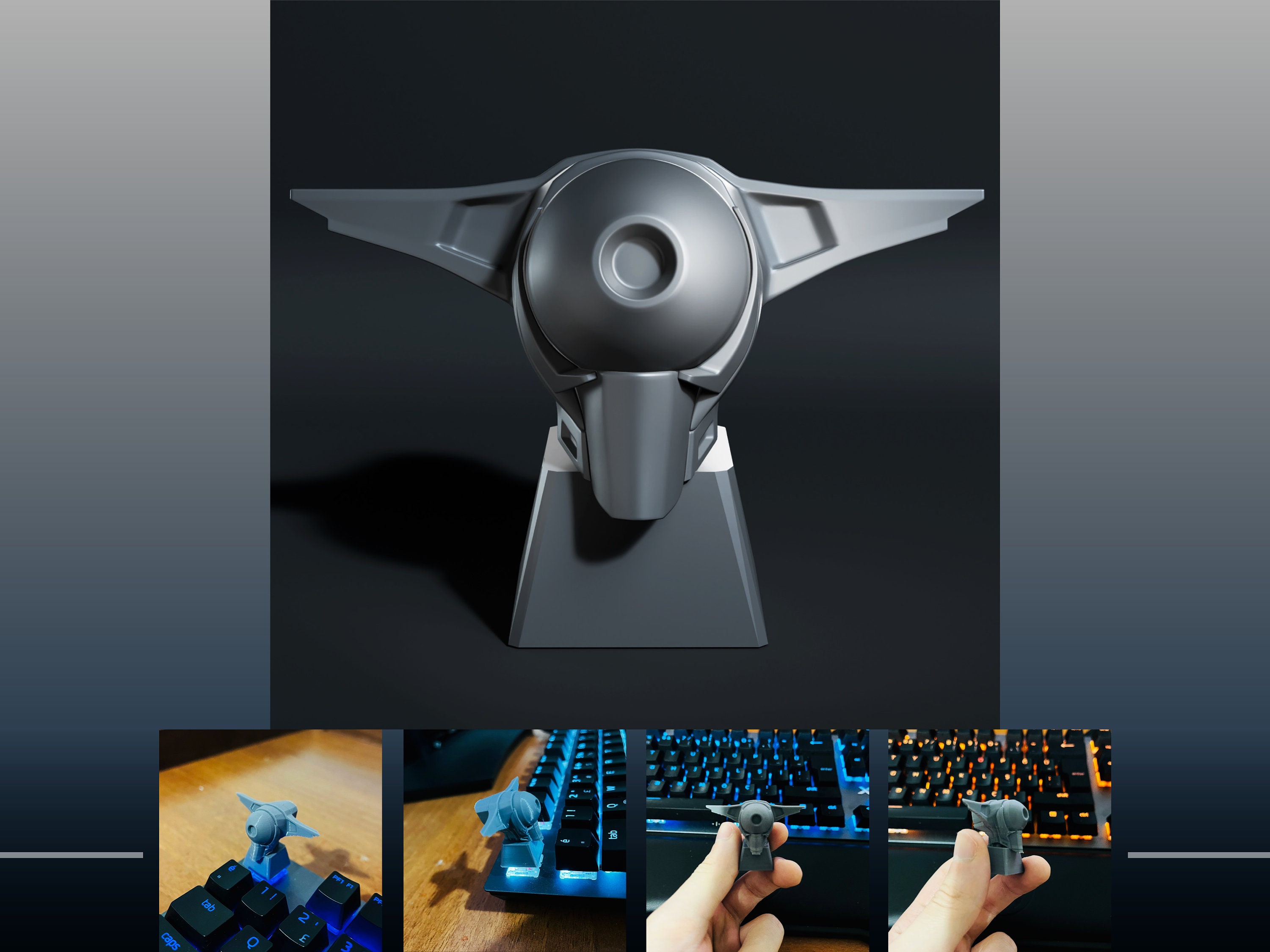 Hammerhead Robot Custom Artisan Keycap STL File for Cherry MX ...