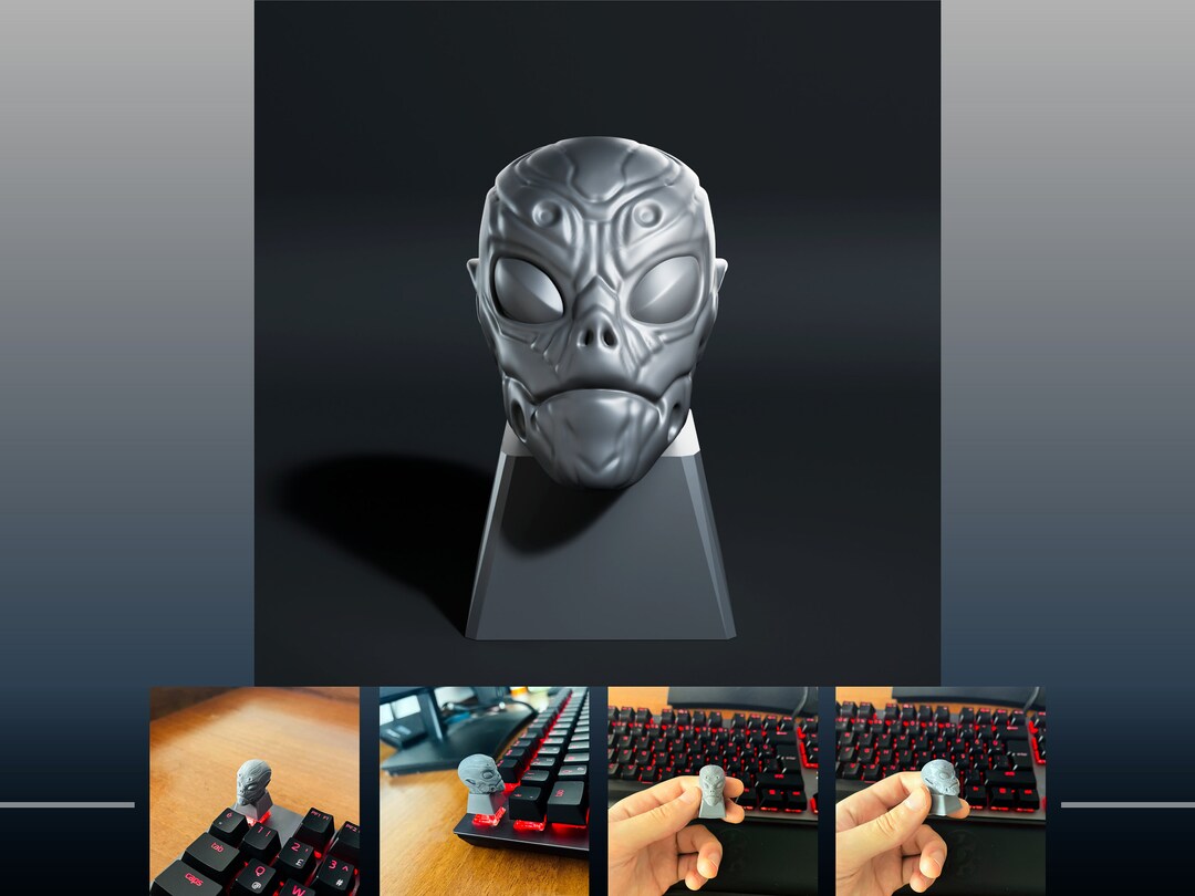 Grey Alien Custom Artisan Keycap STL File for Cherry MX Mechanical ...