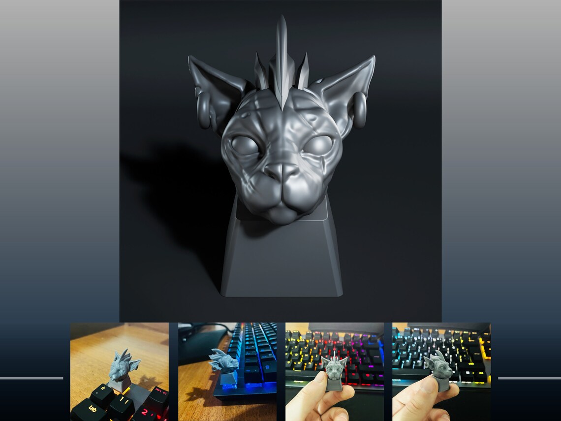 Emperor Cat Custom Artisan Keycap STL File for Cherry MX Mechanical ...