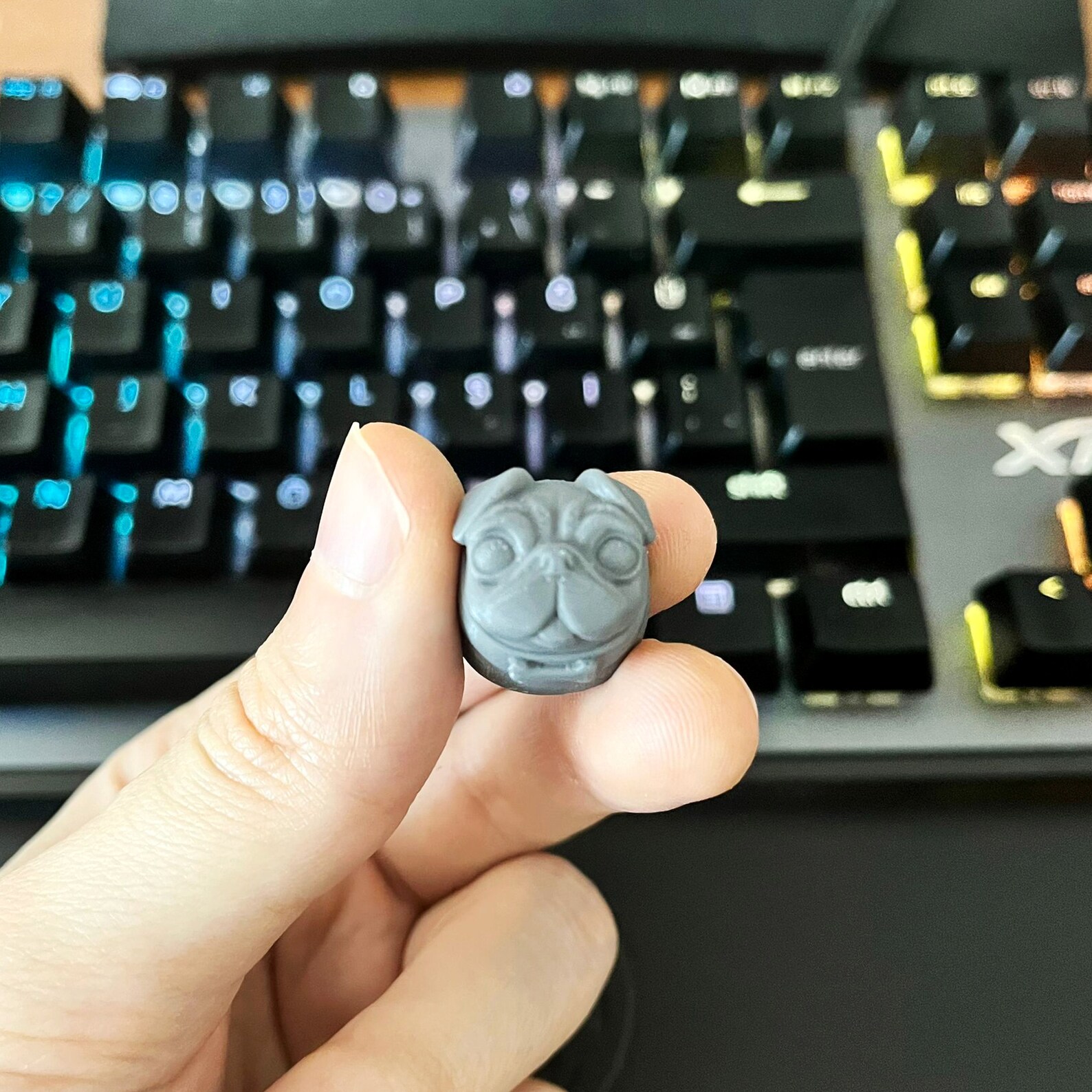 Pug - Custom Artisan Keycap STL File for Cherry MX Mechanical Keyboards ...