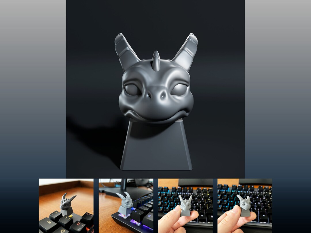Cute Dragon Custom Artisan Keycap STL File for Cherry MX Mechanical ...