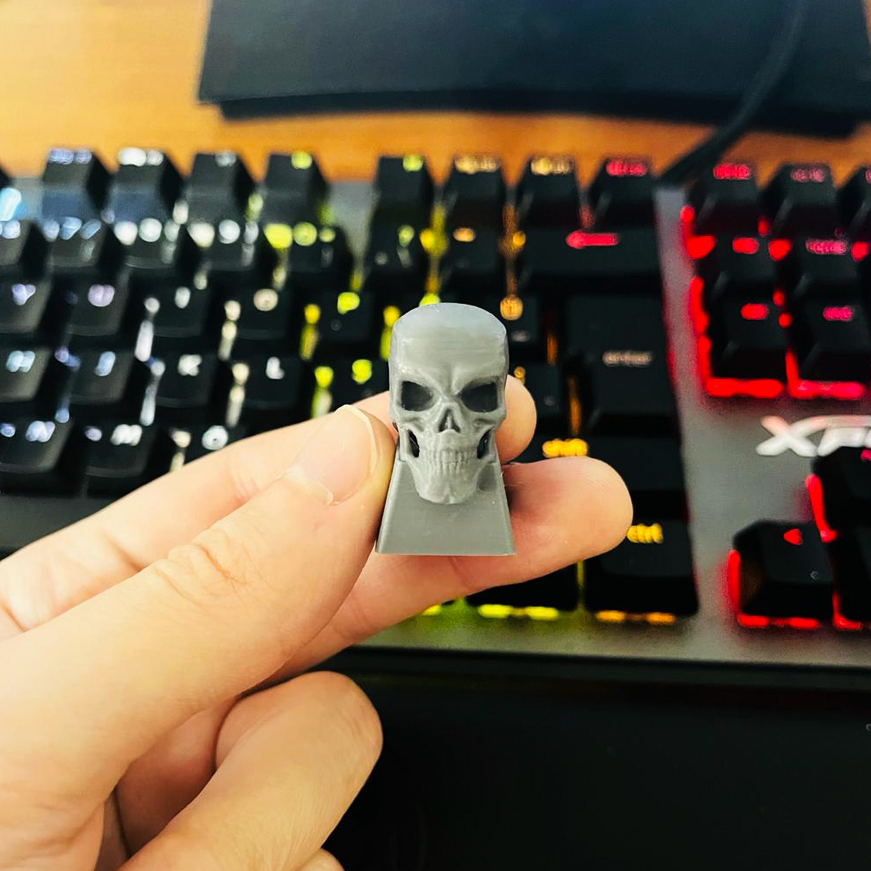 Skull Custom Artisan Keycap STL File for Cherry MX Mechanical Keyboards ...