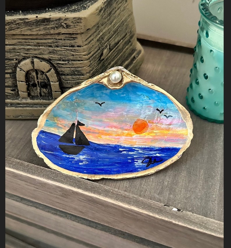 Jersey Shore Hand Painted Clam Shell - Etsy