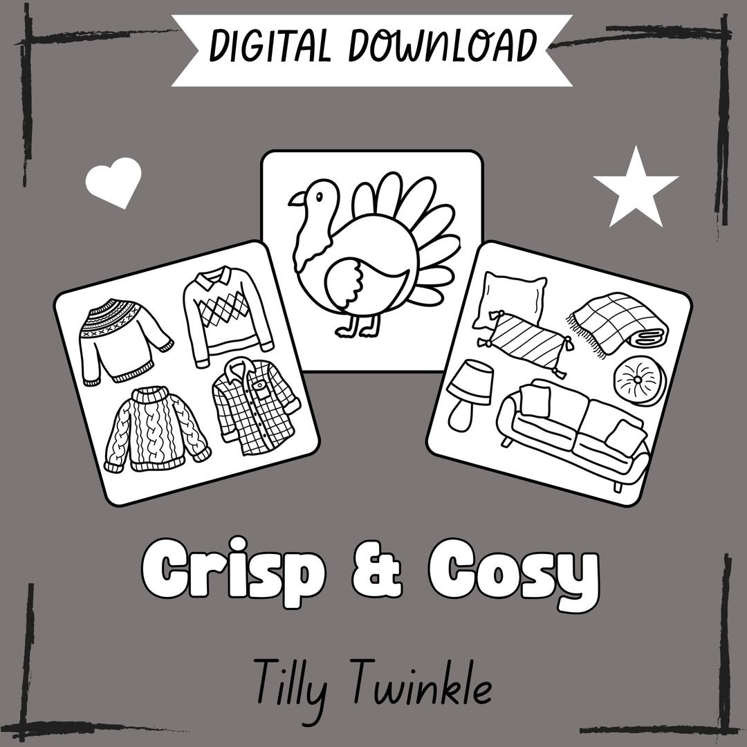 Crisp & Cosy Printable Colouring Pages 40 Pages Instant Download Print ...