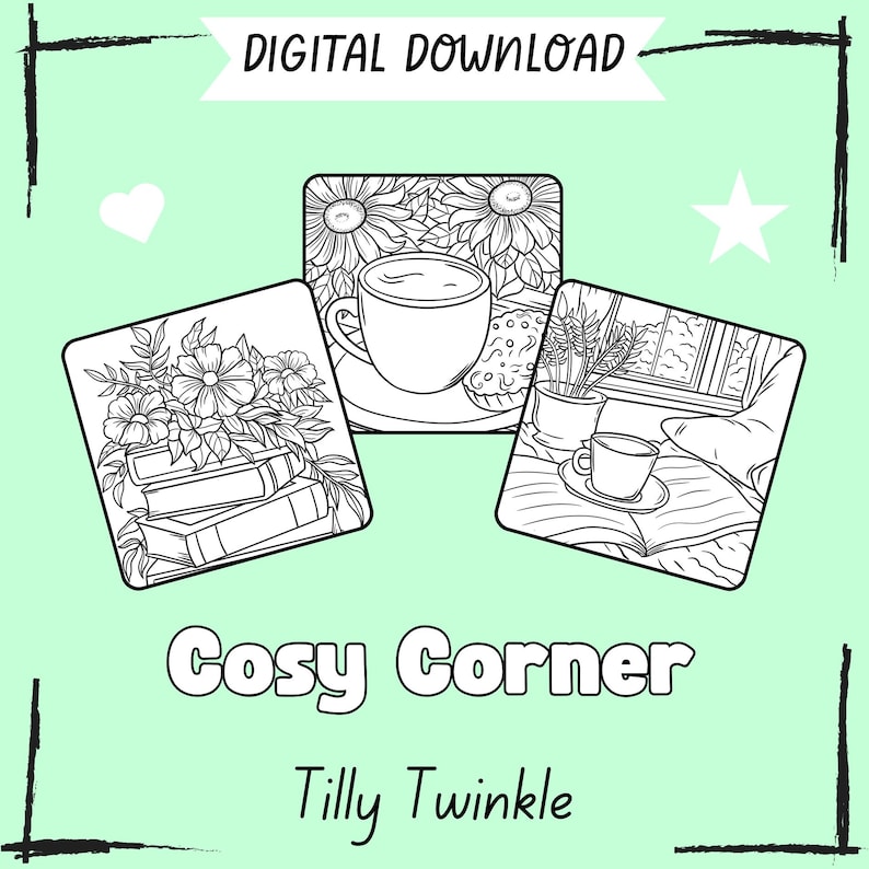 Cosy Corner Printable Colouring Pages | 10 Pages | Instant Download ...
