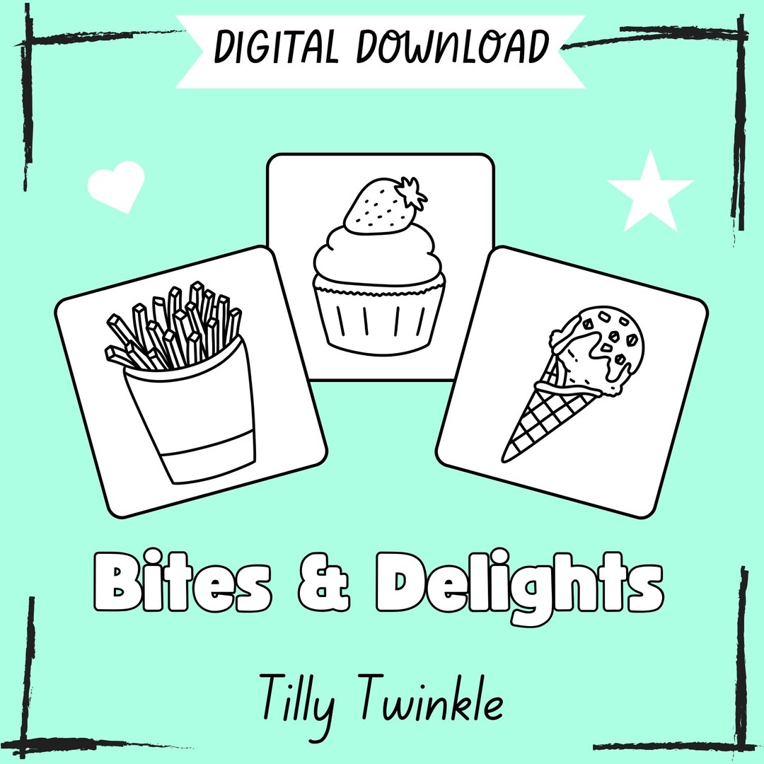 Bites & Delights Printable Colouring Pages | 20 Pages - Half Pack ...